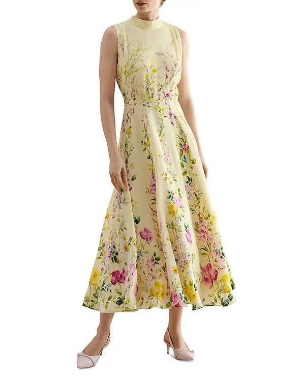 HOBBS LONDON Limited Edition Hartwell Silk Dress - Yellow Multi