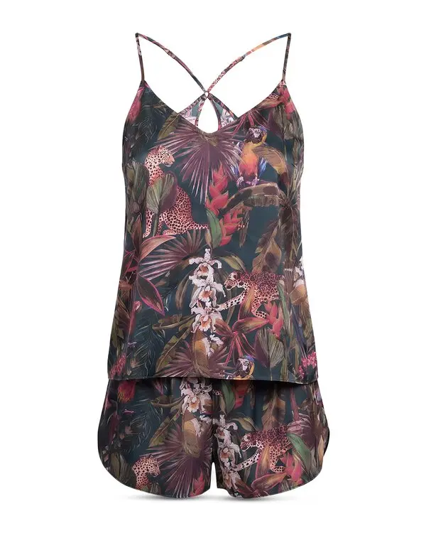MIDNIGHT BAKERY Satin Camisole & Shorts Pajama Set
