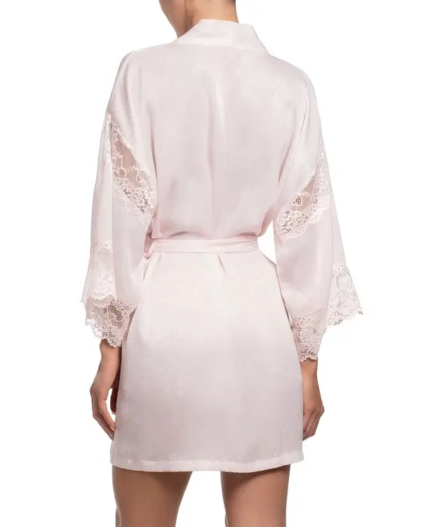 IN BLOOM BY JONQUIL Shimmer Satin Lace Trim Wrap Robe