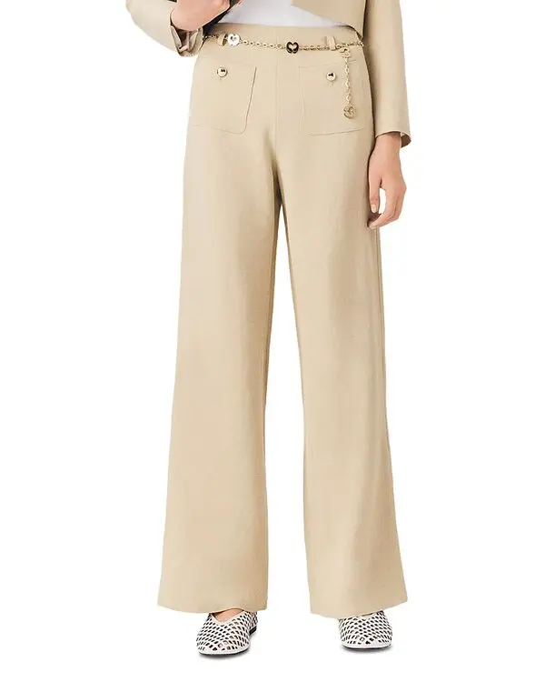 Maje Linen Blend Suit Trousers