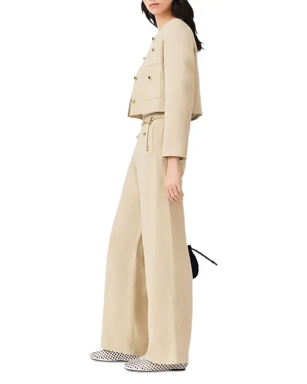 Maje Linen Blend Suit Trousers
