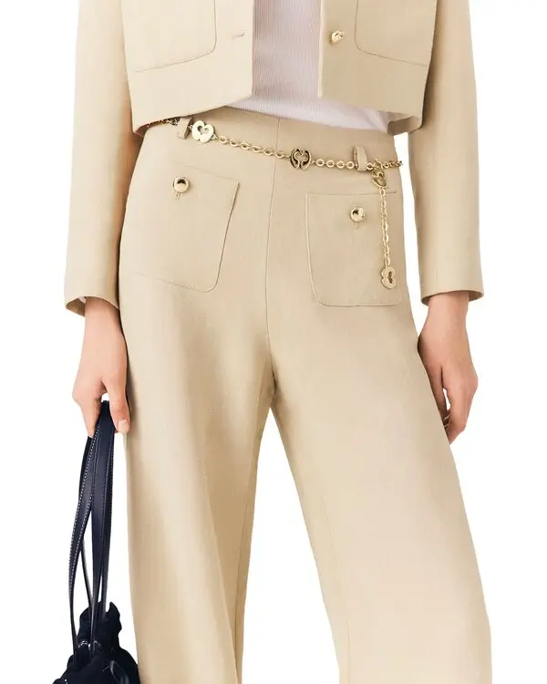 Maje Linen Blend Suit Trousers