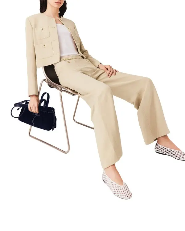 Maje Linen Blend Suit Trousers