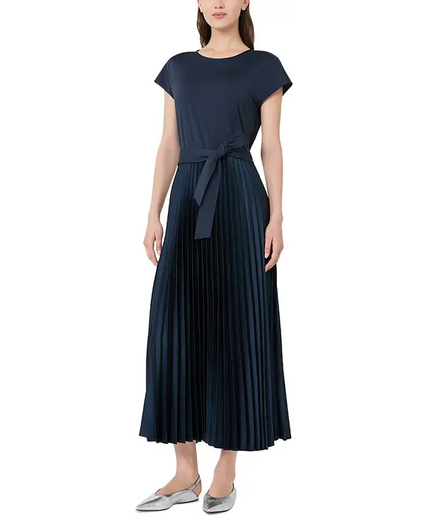 Max Mara Pleated Midi Dress - Navy