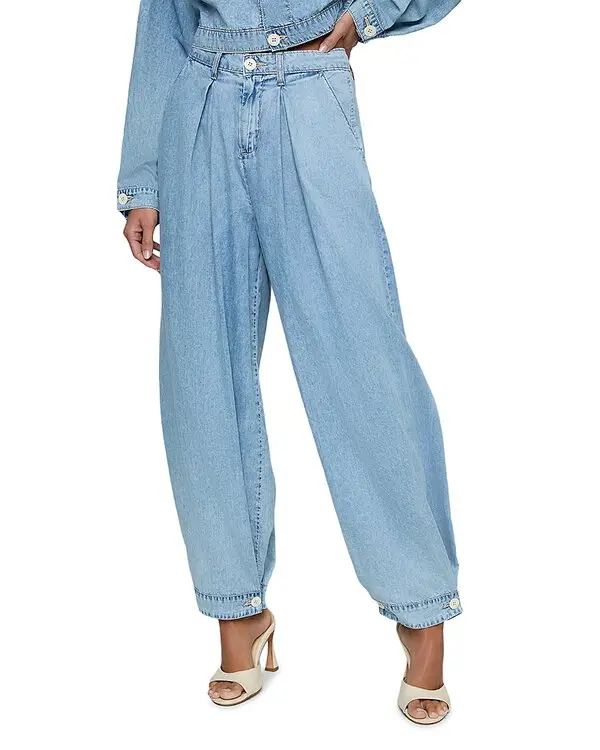 L'Agence Elias High Rise Convertible Wide Leg Ankle Jeans - Oxnard