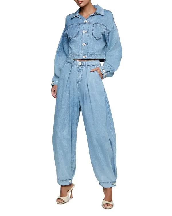L'Agence Elias High Rise Convertible Wide Leg Ankle Jeans