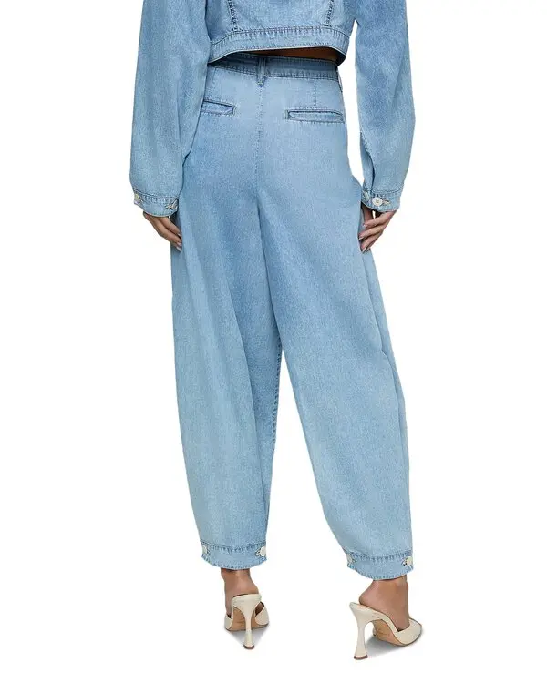 L'Agence Elias High Rise Convertible Wide Leg Ankle Jeans