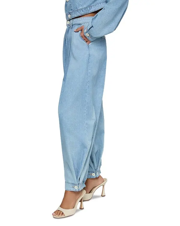 L'Agence Elias High Rise Convertible Wide Leg Ankle Jeans