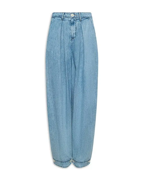 L'Agence Elias High Rise Convertible Wide Leg Ankle Jeans
