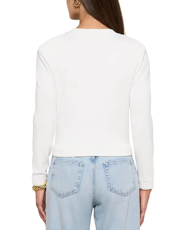 L'Agence Patsy Crop Crewneck Cardigan Sweater