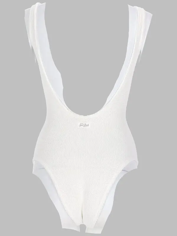 MC2 SAINT BARTH Crinkle "lora" One-piece Swimsuit - White
