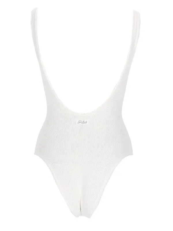 MC2 SAINT BARTH Crinkle "lora" One-piece Swimsuit - White