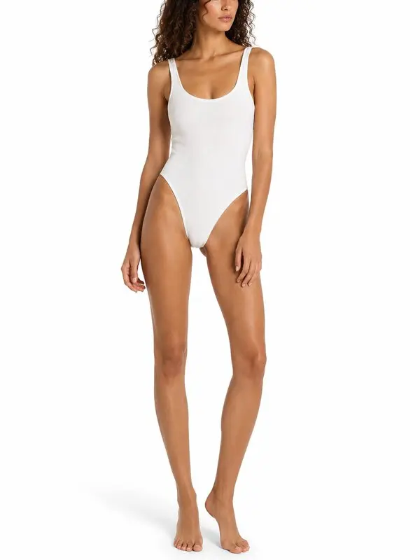MC2 SAINT BARTH Crinkle "lora" One-piece Swimsuit - White