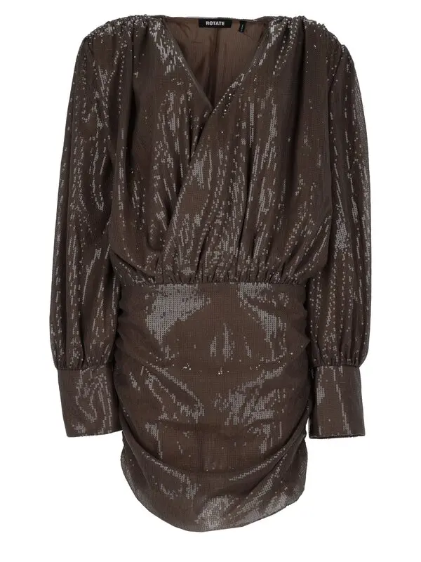ROTATE BY BIRGER CHRISTENSEN Mini Sequin Dress - Brown