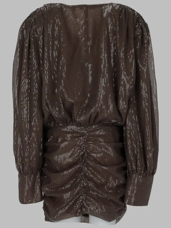 ROTATE BY BIRGER CHRISTENSEN Mini Abito Con Paillettes - Brown