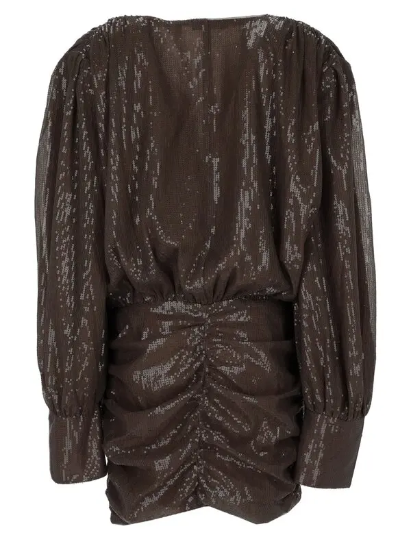 ROTATE BY BIRGER CHRISTENSEN Mini Abito Con Paillettes - Brown