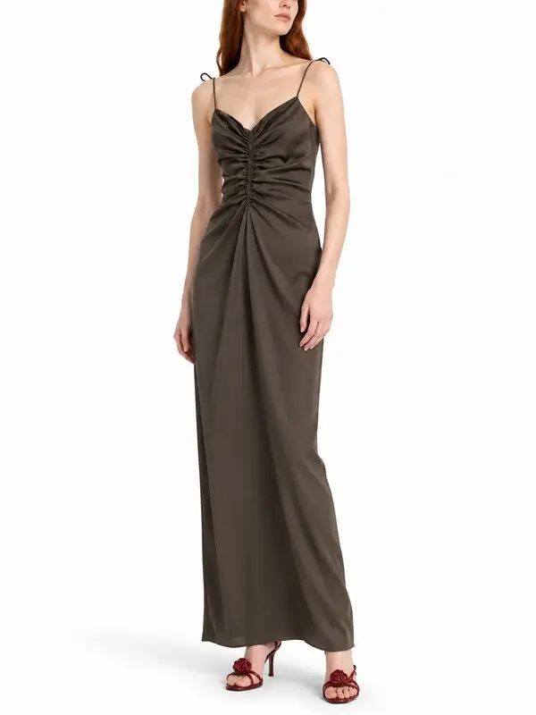 ROTATE BY BIRGER CHRISTENSEN Gathered Midi Dress