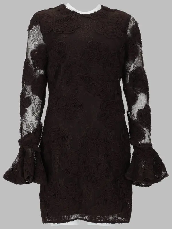 ROTATE BY BIRGER CHRISTENSEN Mini Dress With 3d Floral Appliqu