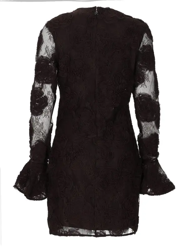 ROTATE BY BIRGER CHRISTENSEN Mini Dress With 3d Floral Appliqu
