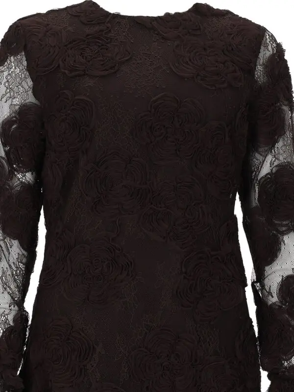 ROTATE BY BIRGER CHRISTENSEN Mini Dress With 3d Floral Appliqu