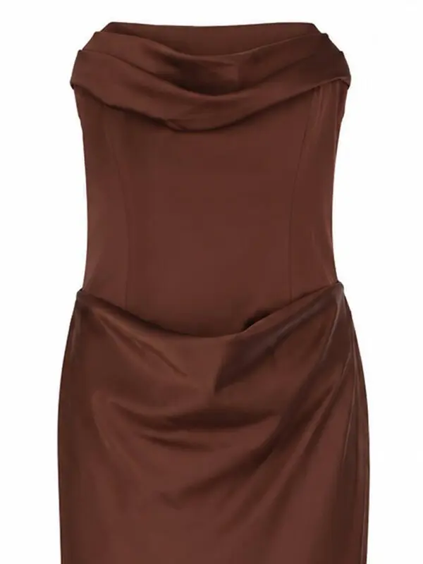 ROTATE BY BIRGER CHRISTENSEN Abito Lungo Con Corpetto - Brown