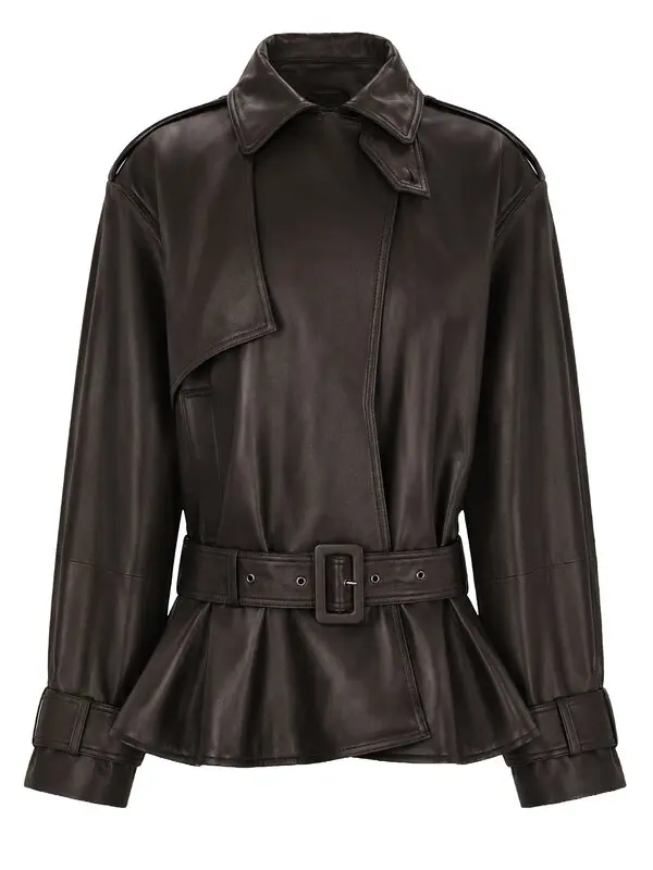 ROTATE BY BIRGER CHRISTENSEN Giacca Biker In Pelle - Brown