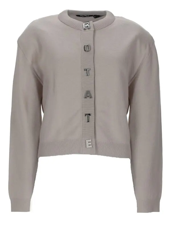 ROTATE BY BIRGER CHRISTENSEN Cardigan With Logo Detail - Grey