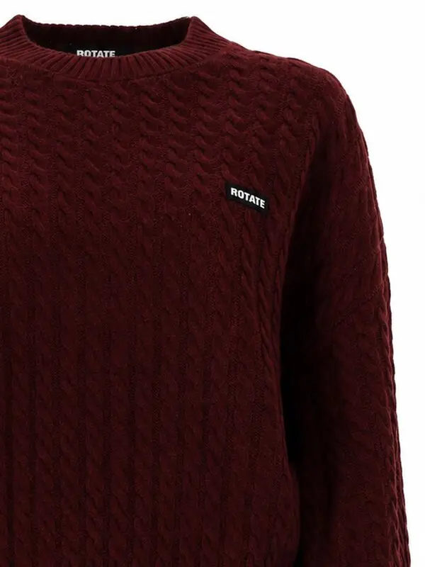 ROTATE BY BIRGER CHRISTENSEN Maglia A Treccce In Lana E Cashmere Sweater - Bordeaux