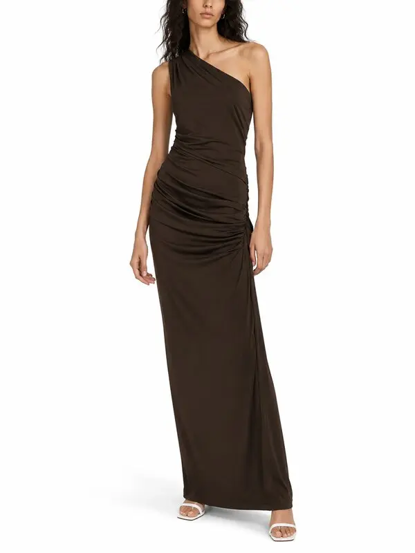 ROTATE BY BIRGER CHRISTENSEN Asymmetrical Midi Dress
