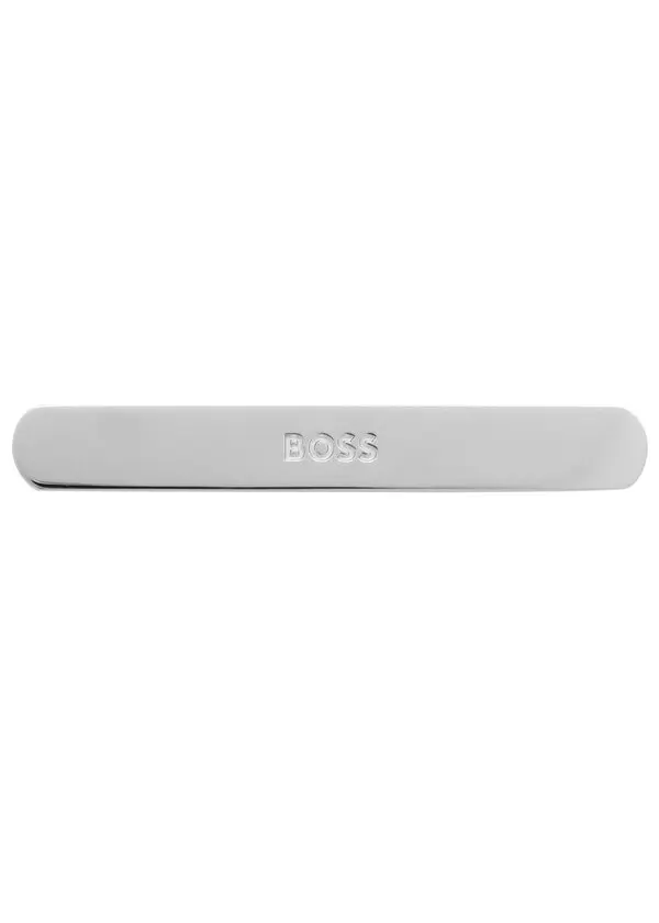 BOSS Logo Engraved Tie Clip - Silver