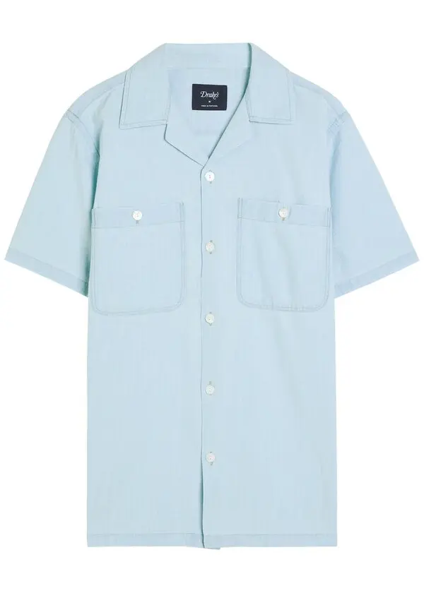 DRAKE'S Chambray Cotton Shirt