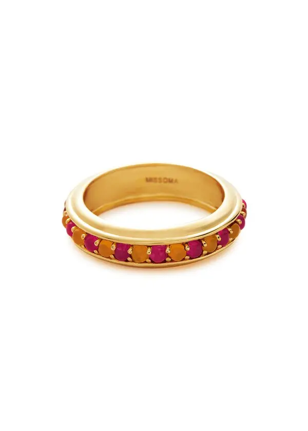 MISSOMA Hot Rox 18kt Plated Vermeil Ring With Quartz And Chalcedony - Gold