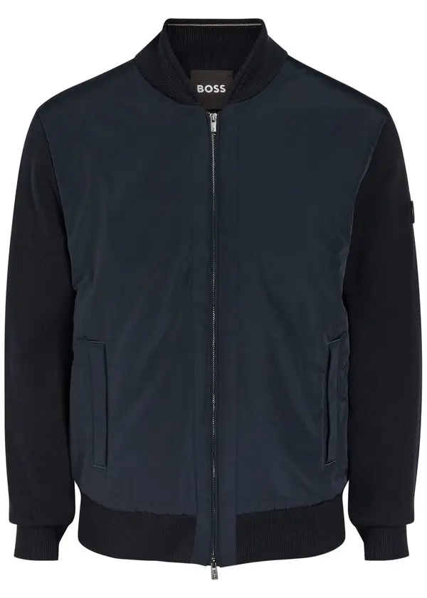 BOSS Levaio Quilted Cotton And Shell Bomber Jacket