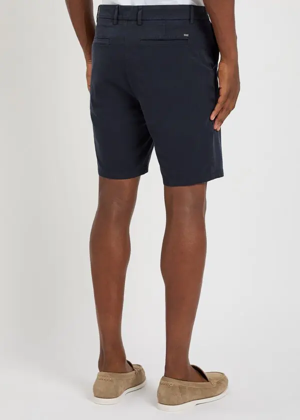 BOSS Kane Stretch Cotton Tailored Shorts - Dark Blue