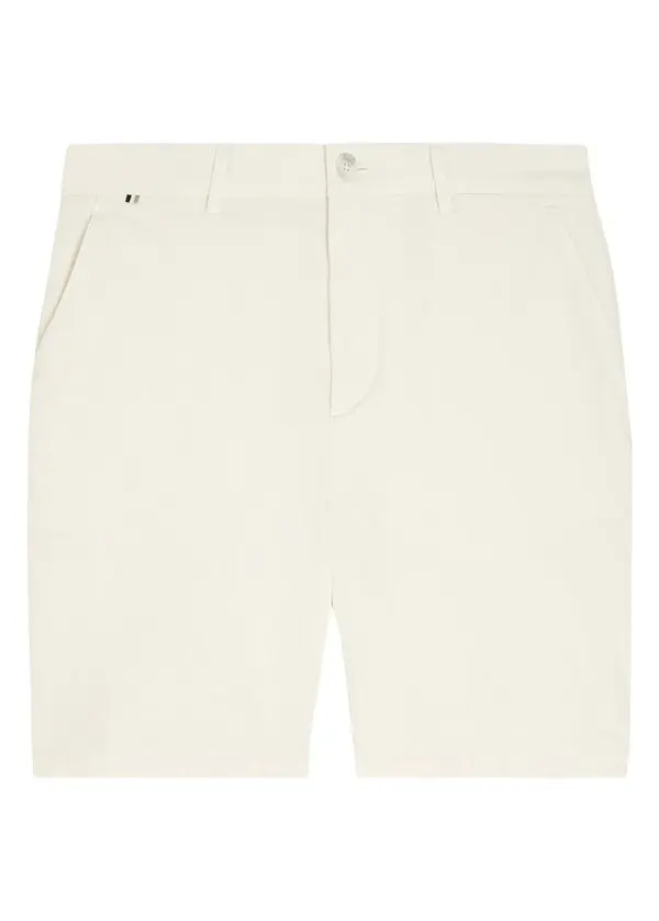BOSS Kane Stretch-cotton Shorts - Ecru