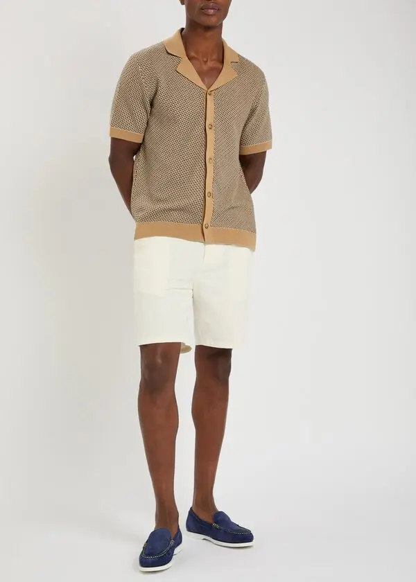 BOSS Kane Stretch-cotton Shorts - Ecru
