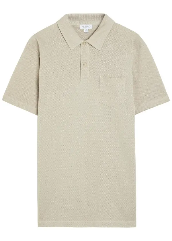 Sunspel Cotton-mesh Polo Shirt
