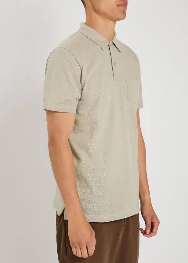 Sunspel Cotton-mesh Polo Shirt