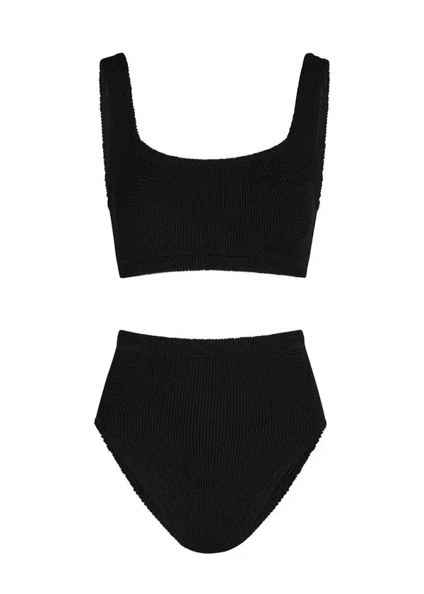 Hunza G Patricia Crinkle Bikini - Black