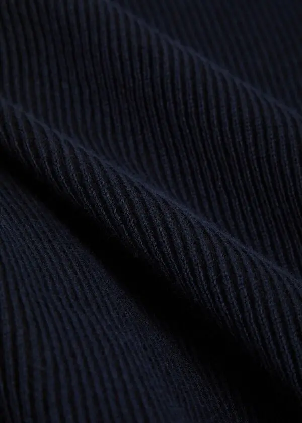 Sunspel Ribbed Knit Cotton Polo Shirt