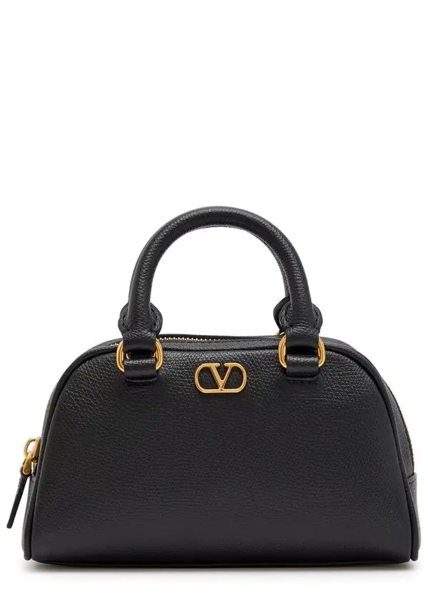 Valentino Garavani Vlogo Mini Pebbled Leather Top Handle Bag