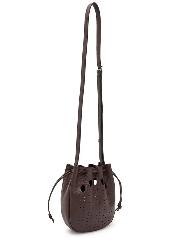 Valentino Garavani Perforated Grained Leather Bucket Bag