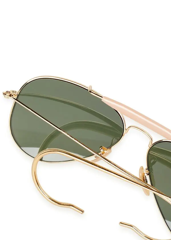 Ray-ban Tone Aviator Sunglasses With Green Lenses
