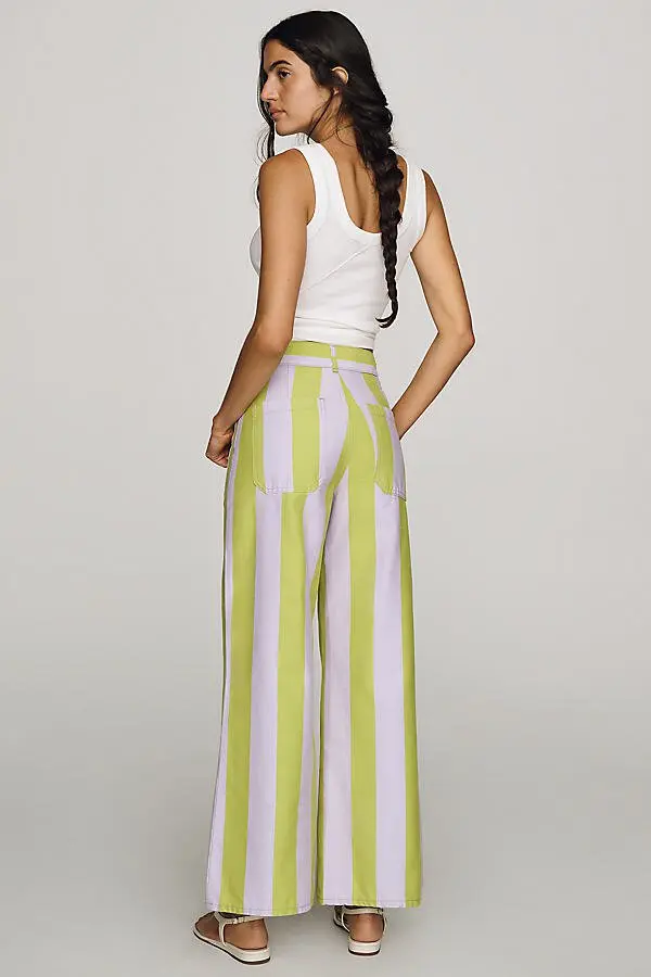 ASKK NY High-rise Wide-leg Pants - Franken Stripe