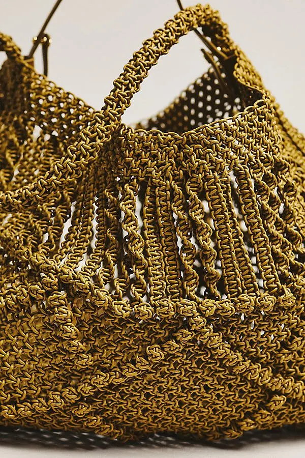 ALEMAIS Macramé Maxi Crescent Tote