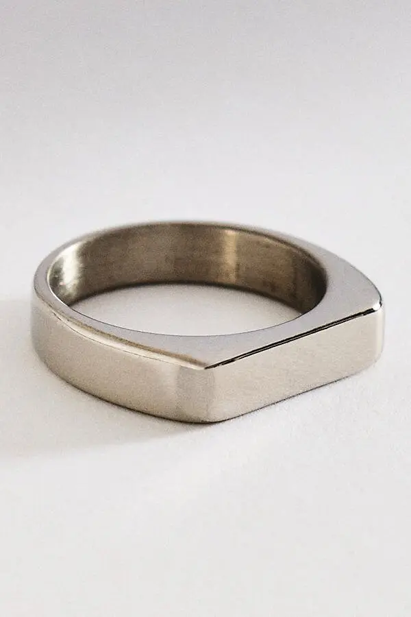 Anthropologie Water-resistant Angled Ring - Silver