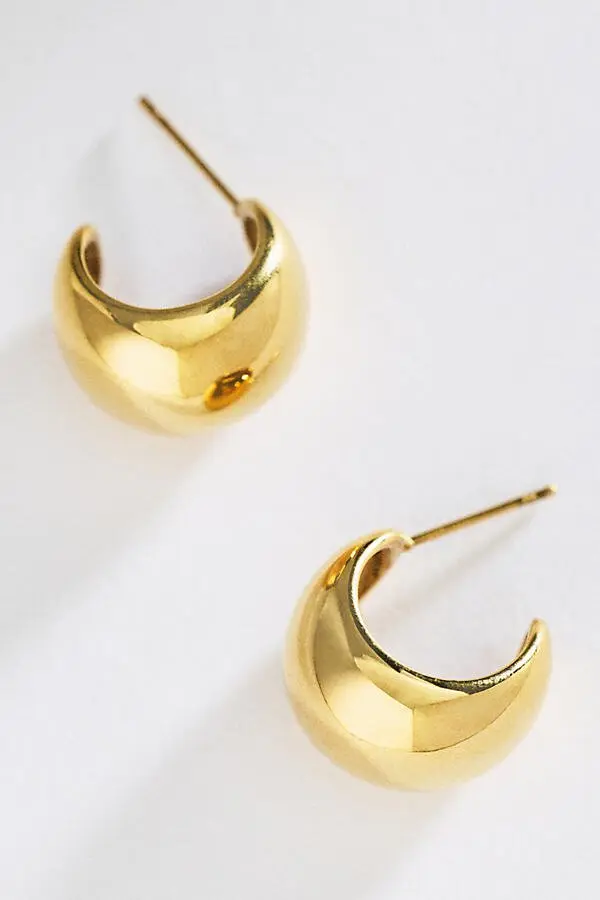 Anthropologie Dome Water-resistant Huggie Earrings - Gold