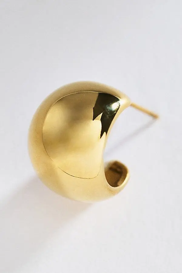 Anthropologie Dome Water-resistant Huggie Earrings - Gold