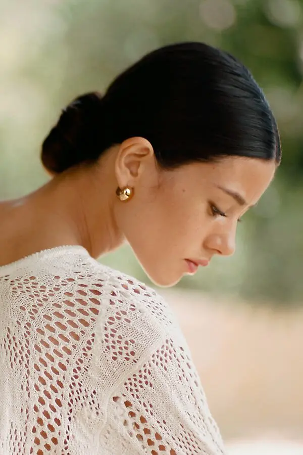 Anthropologie Dome Water-resistant Huggie Earrings - Gold