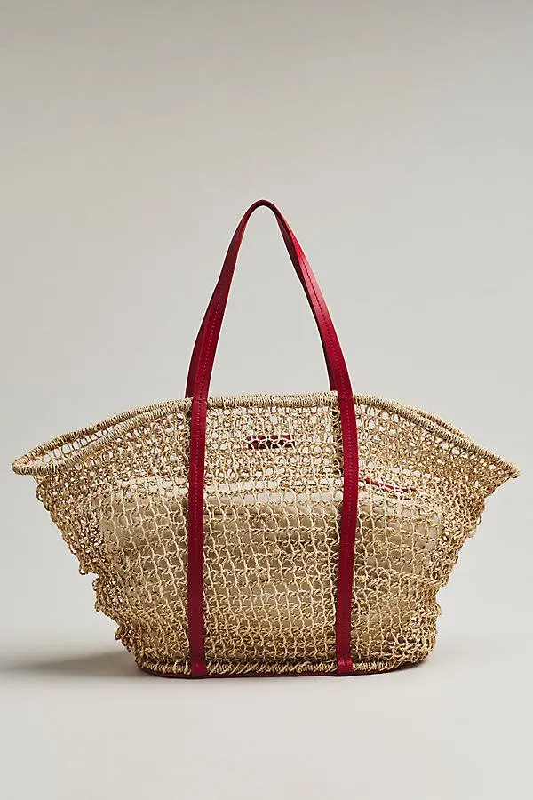 Poolside Large Comporta Tote Bag - Red